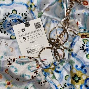 Zara | Tops | Zara Patchwork Chain Neck Halter Top | Poshmark